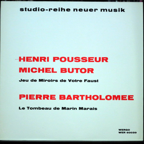 Buy Henri Pousseur - Michel Butor / Pierre Bartholomée; Jeu De Miroirs ...