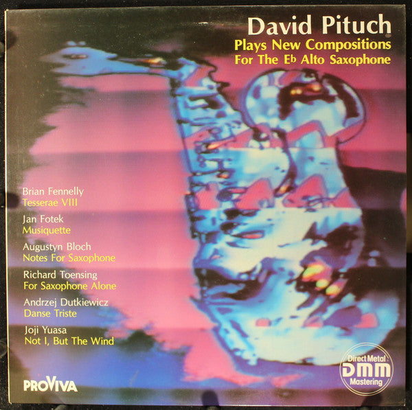 Buy David Pituch; Plays The New Compositions For The Eb Alto Saxophone ...